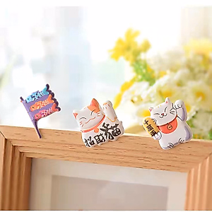 EatingBiting 4 Sheets More Than 140pcs Japanese Maneki Neko Foam Stickers Lucky Fortune Fengshui Stickers Diary Scrap Book Scrapbooking Decor Decoration School Office Stationery Reward Gift
