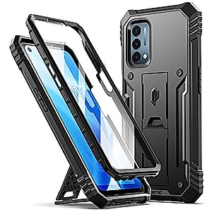 Poetic Revolution Series Case for Oneplus Nord N200 5G, Full-Body Rugged Dual-Layer Shockproof Protective Cover with Kickstand and Built-in Screen Protector, Black