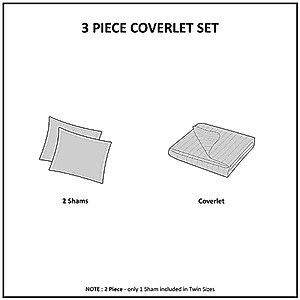 INK+IVY Salar Cotton Quilt Set - Stripe Patchwork Design with Fringe Trim Accent, Prewashed Coverlet, All Season, Breathable and Lightweight Cover, Cozy Summer Blanket, King/Cal King Natural 3 Piece