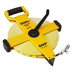 Johnson Level & Tool 1808-0300 Job Site Open Reel Fiberglass Tape, 300', Yellow, 1 Tape