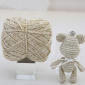 Light Blue Sparkle Yarn Knitting Crochet Yarn Sparkle Flash Metallic Yarn Art Yarn Fantasy Yarn Shining Yarn Glitter Yarn Accessory Yarn for Sweater Scarf 100g