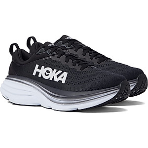 HOKA ONE ONE | Women's, Bondi 8 Road Running Sneakers (Black & White - 7)