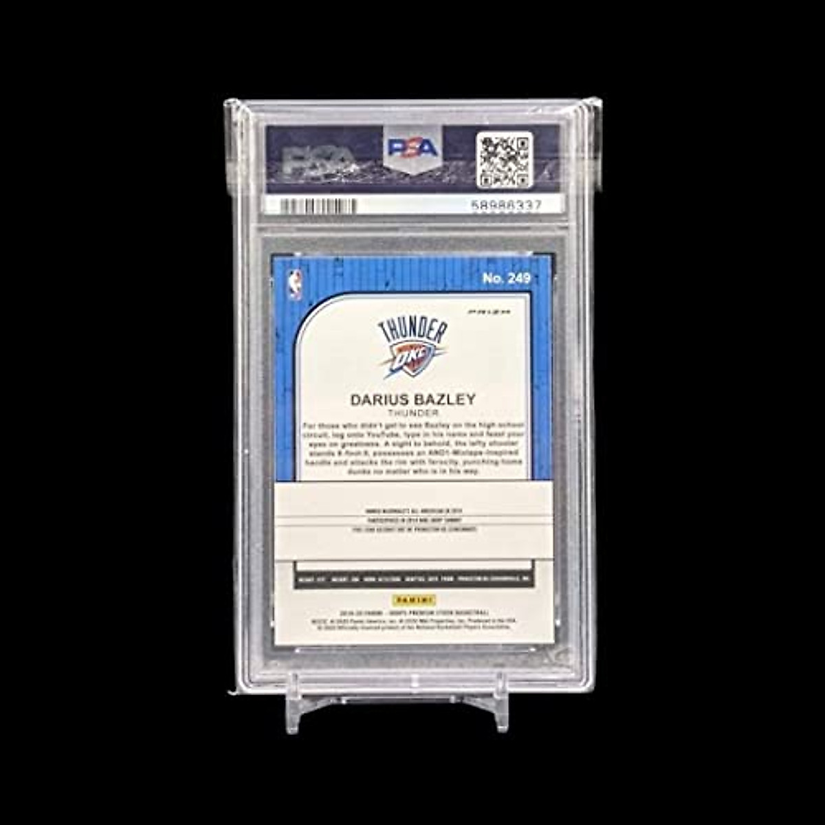 Darius Bazley 2019-20 NBA Hoops Premium Stock Rookie Card Pulzar PSA 10