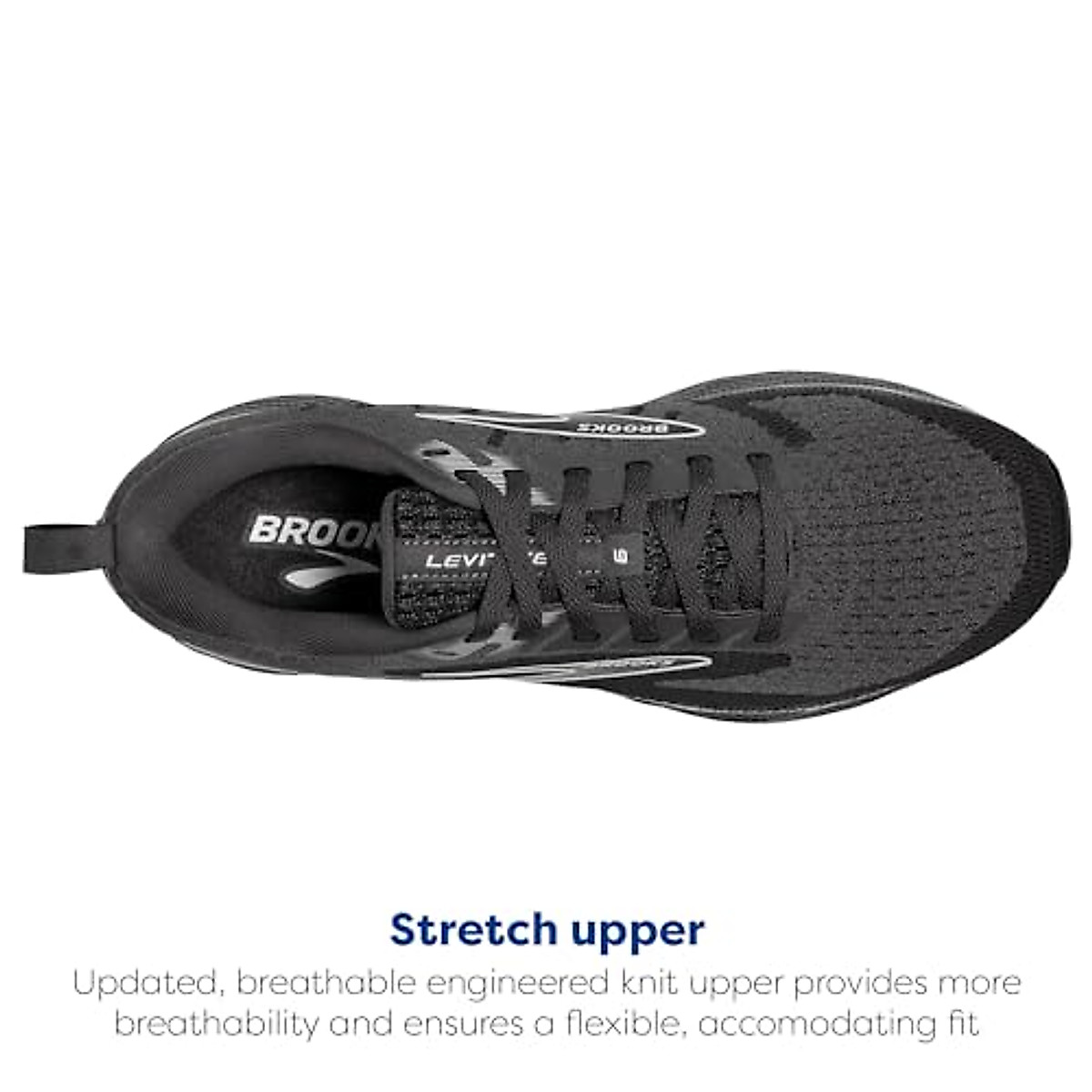 Brooks Men’s Levitate 6 Neutral Running Shoe - Blackened Pearl/Ebony/White - 9 Medium