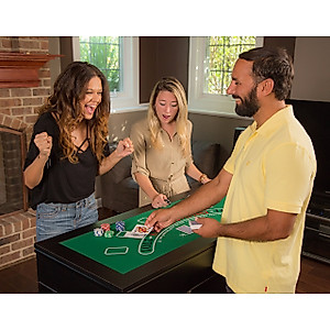 Hathaway unisex adult Classic Monte Carlo 4 in 1 Casino Game Table, Black, Craps and Bar Table Includes Accessories US