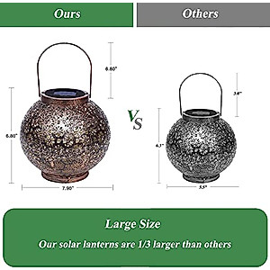 Solar Lantern Outdoor Hanging Lights 2022 New Version Largest and Brightnest Solar Lights Waterproof Metal Table Lamp for Garden, Yard, Tabletop, Patio, Lawn Decorative