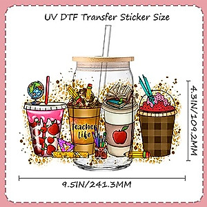 ArtCentury UV DTF Cup Wrap, 15 Sheets Cup Theme Rub on Transfers for Crafting 16OZ Libbey Glass Cups Wrap Transfer Stickers Decals Waterproof Crafts Vintage UV DTF Cup Wrap