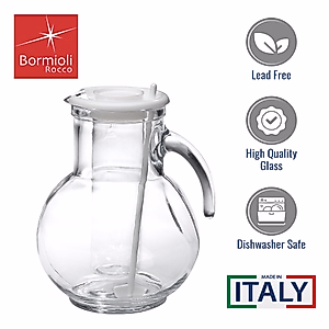 Bormioli Rocco Kufra Jug with Ice Container and White Lid, 72-3/4-Ounce