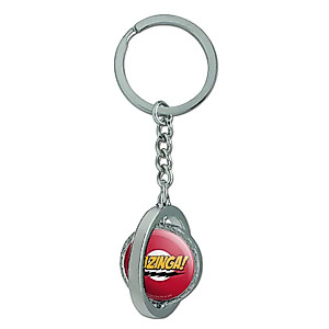 GRAPHICS & MORE The Big Bang Theory Sheldon Bazinga Keychain Spinning Round Chrome Plated Metal