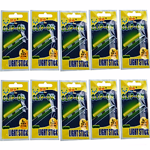QualyQualy Clip-On Fishing Glow Sticks for Pole, Fishing Lights for Rods, Fishing Pole Light Sticks Bulk Kit 20 Pcs (10Packs L 2.7-3.2mm)