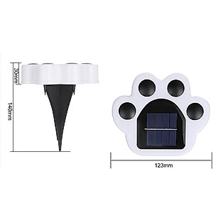 ZHUANYIYI 4 Pieces, Outdoor Solar Lights, Creative Bear Paws Inserted Lawn Landscape Lights, Home Garden Pavement Decorative Street Lights, Courtyard Waterproof Wall Lights