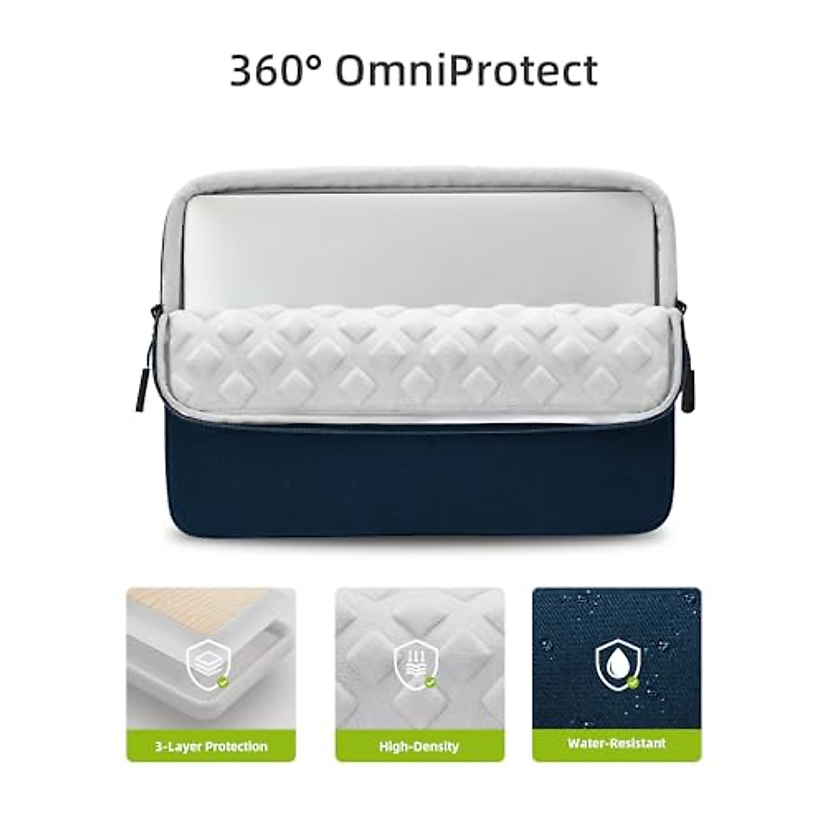 INNOSTYLE 14 Inch Laptop Sleeve Case, 360-degree Protective Laptop Sleeve with Front Pocket Shockproof Water-Resistant Carrying Bag for 14 Inch MacBook, HP, Dell, Lenovo, Asus Notebook Ultrabook