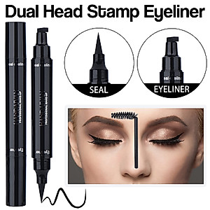 SEIOBEX All in One Makeup kit for Women Full Kit with Blending Brush, 12 Colors Eyeshadow Palette, Liquid Lipstick Kit, Sponge, Eyebrow Soap, Foundation, Primer, Sponge, Eyeliner Stamp - 14 in Pack