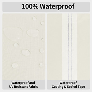 Easy-Going Patio Sofa Cover UV Resistant Outdoor Couch Cover Bicolor Patio 3-Seater Bench Cover Waterproof Outdoor Furniture Cover with Reflective Hemming (79Wx37Dx35H inch, Beige/Brown)