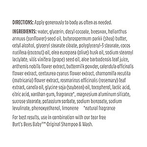 Burt's Bees Baby Lotion for Sensitive Skin, Nourishing Baby Care, Non-Irritating, Original Scent, 12 Ounce