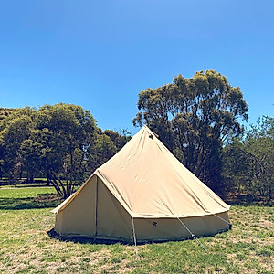 Psyclone Tents Fixed Floor Extra Windows 5m/16.4ft Luxury Bell Tent Outdoor All Weather 8-10 Person Cotton Canvas Yurt Large Tent for Family Camping Glamping Hiking and Festivals