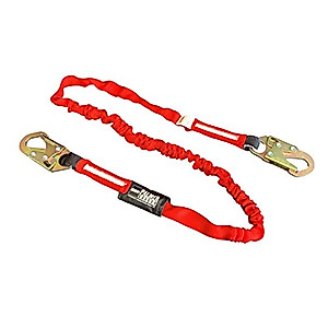 Palmer Safety L121133 6 FT Single Leg Safety Lanyard Internal Shock Absorber w/Dual Snap Hooks I OSHA/ANSI Compliant Restraint Lanyards I Ideal Use for Arborist, Roofer & Construction Workers