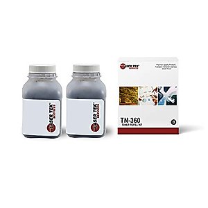 Laser Tek Services Compatible Toner Refill Kit Replacement for Brother TN360 TN-360 Works with Brother HL-2140 2150N, MFC-7440N 7840W Printers (Black, 2 Pack) - 2,600 Pages
