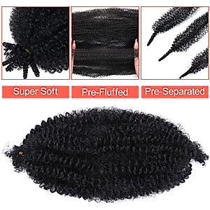 Marley Hair 10 Inch 7 Packs Pre Separated Springy Afro Twist Hair Marley Twist Braiding Hair for Faux Locs Crochet Hair Pre Fluffed Spring Twist Hair Extensions (10",1B)