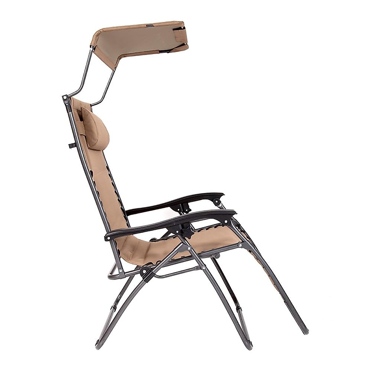 MACSPORTS XL Anti Gravity Chair with Canopy and Cup Tray, Extra Large, Tan