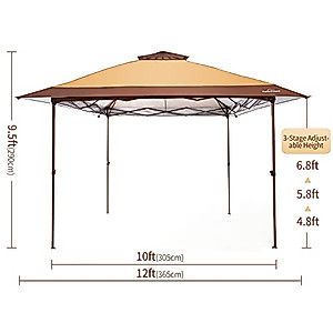 OUTDOOR LIVING SUNTIME Instant Pop Up Patio Gazebo with Full Netting for Family Parties and Outdoor Activities(Netting Sidewalls)