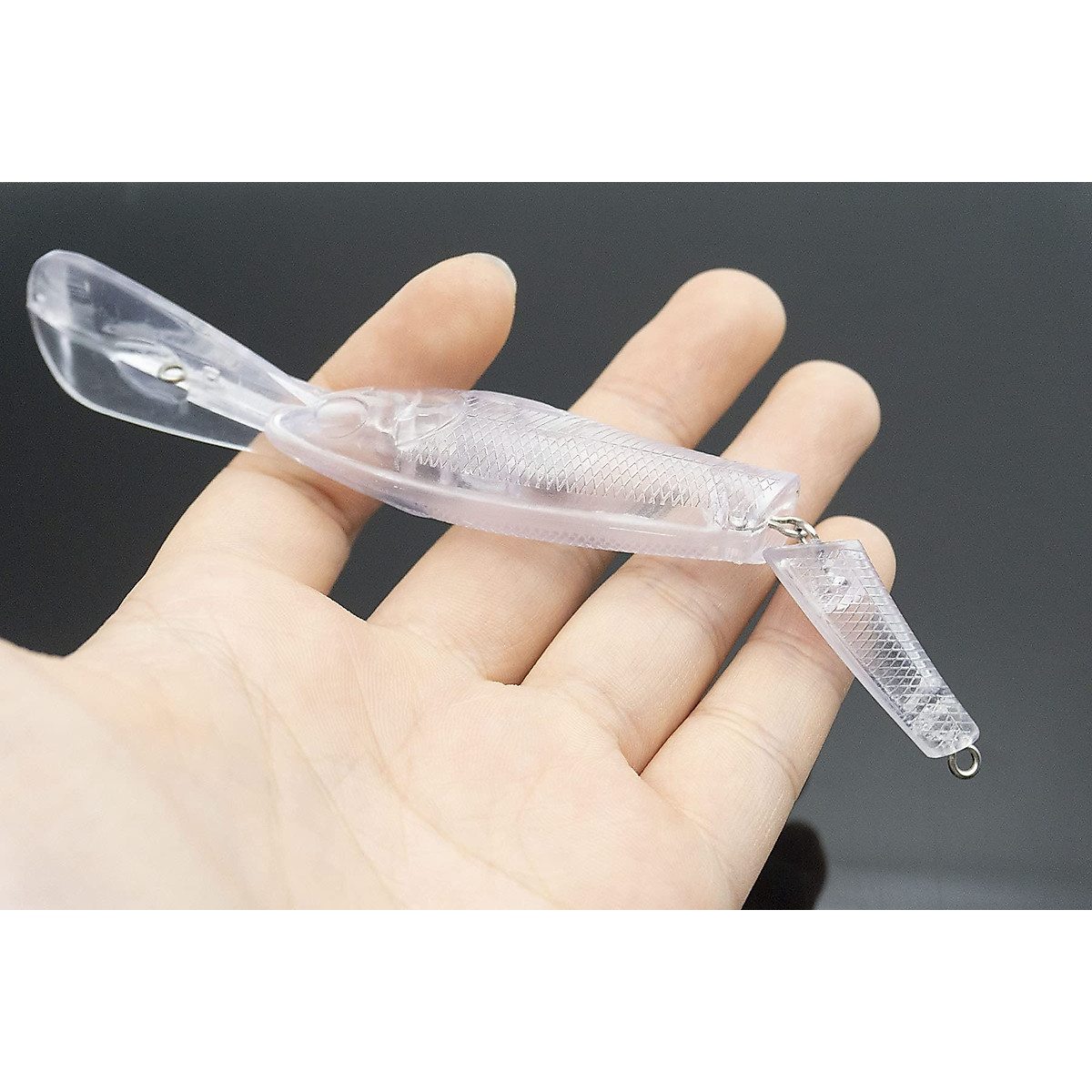 10PCS Unpainted Lure Blanks 11.26g 13.5cm with 6mm Free Fishing Eye Crankbait Simulation Blank Body Clear Hard Baits Trout Salmon Minnow Lure Popper Lures Topwater Freshwater 6mm 318