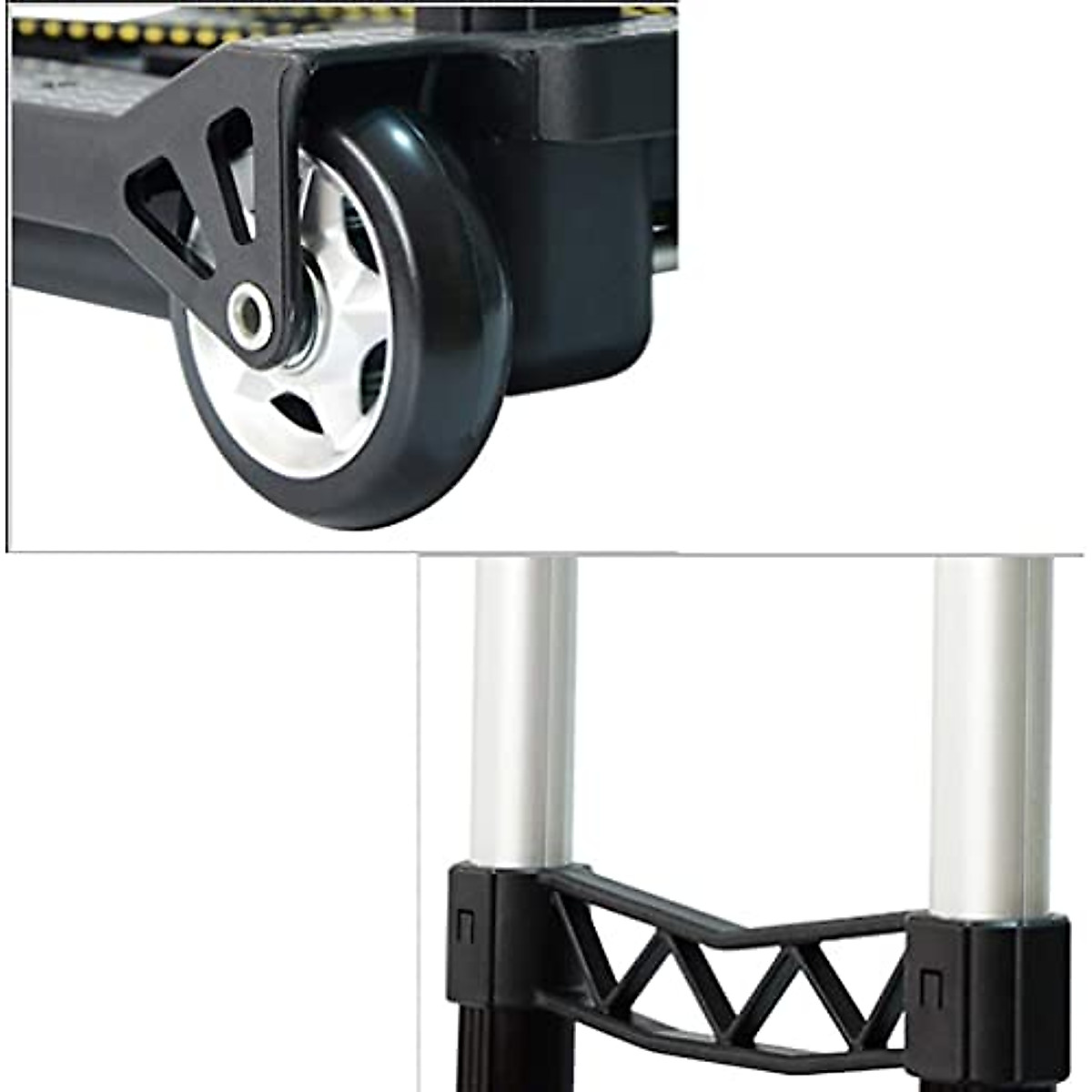 RAZZUM Large Hand Trucks,Light Hand Cart Small Mini Aluminum Luggage Cart Home Handling Pull Goods Shopping Small Trailer Folding Portable Trolleys