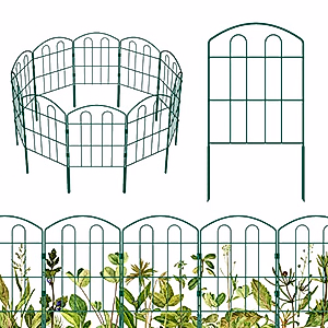 28 Pack Decorative Green Garden Fence Outdoor 23'' (H) x 30' (L) Coated Metal RustProof Landscape Wrought Iron Wire Border Folding Patio Fences Flower Bed Fencing Animal Barrier Section Panels Decor