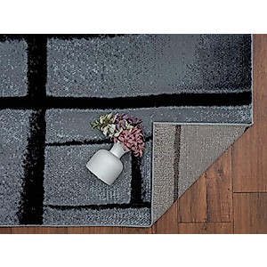 LUXE WEAVERS Lagos Collection 9218 Grey 2x3 Art Deco Geometric Area Rug