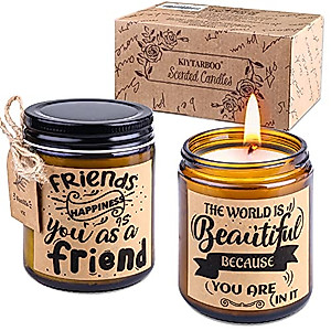 Scented Candles Gift for Women,Candle for Home Scented Funny Birthday Gift Set for Best Friend,Natural Organic Soy Wax Aromatherapy Lavender Vanilla Large Fall Candle for Her Him Stress Relief