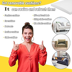 Eazy2hD Furniture Seat Couch Cushions Replacement 20" x 20" High-Density Foam Cushion Sag Repair Soft Chair Square Cushion Foam Support for Sofa Seat Cushiones（Quantity 2）
