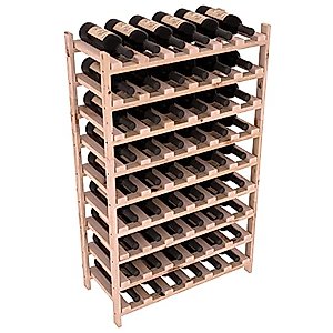 Wine Racks America® Living Series Stackable Wine Rack - Durable and Modular Wine Storage System, Knotty Alder Unstained - Holds 54 Bottles