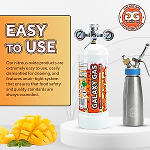 Galaxy Gas Mango Smoothie Flavor Whipped Cream Dispenser Cartridge Tank, Nitrous Oxide 0.6L 375 Gram Whip Cream Charger, Whipped Cream Cartridge, N2O Charger Tank, 1 Cylinder