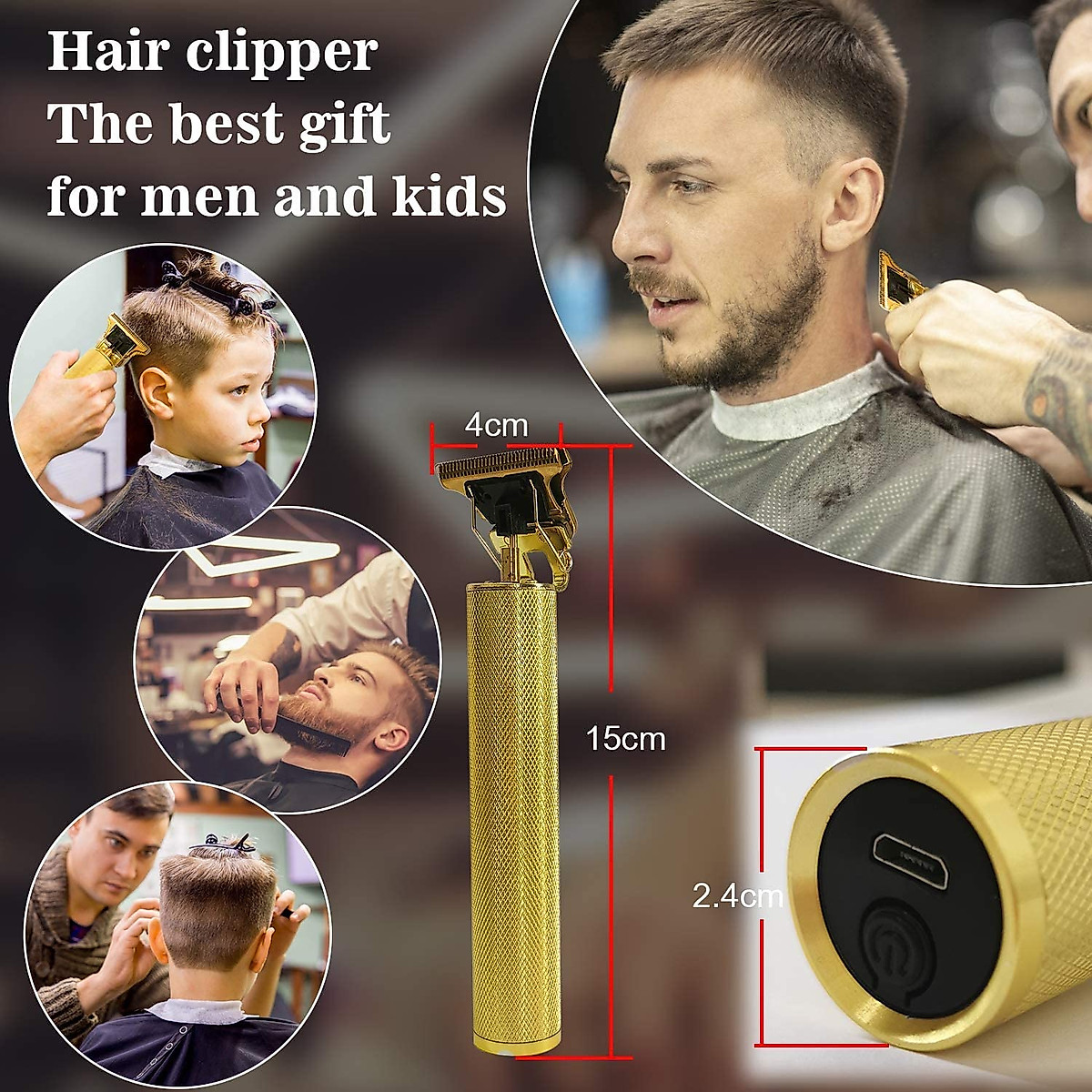 Professional Hair Trimmer For Men Rechargeable Cordless Barbers Clippers Set Zero Beard With Guide Combs Perfect Thanksgiving Christmas Gifts For Men