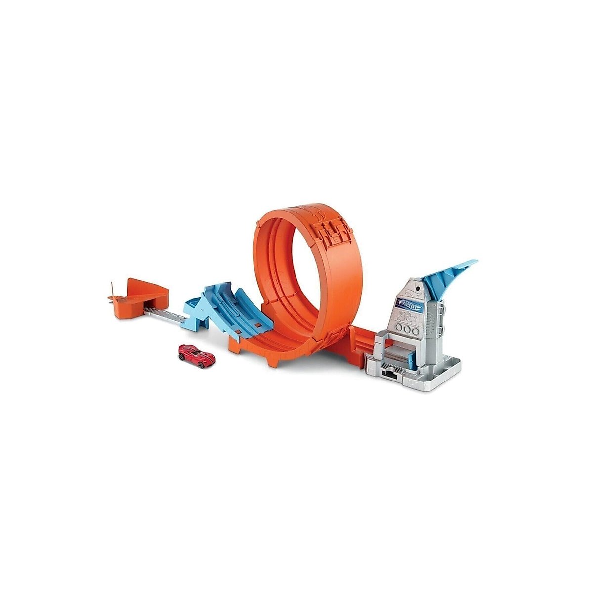 Hot Wheels Toy Car Track Set Loop Stunt Champion, Dual-Track Loop with Dual-Launcher, Includes 1:64 Scale Toy Car