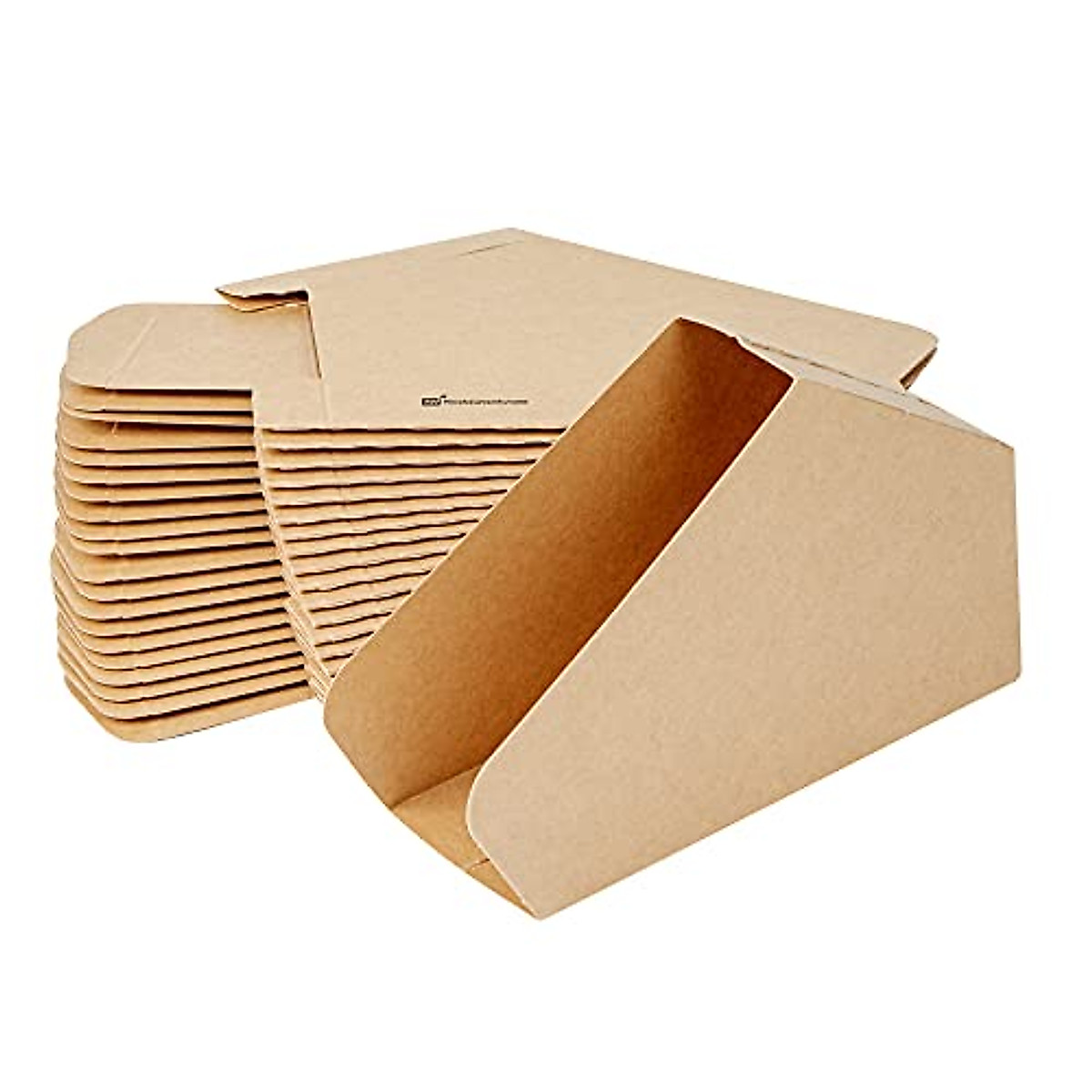 Restaurantware Bio Tek 6 .25 x 2 x 3.75 Inch Single Taco Holder 200 Greaseproof Stand Up Taco Holder - Large Self-Standing Kraft Paper Paper Taco Holder Freezable