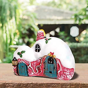 Garden Statues Outdoor Decor - Solar Fairy Houses Figurine Lights for Garden Yard Decor, 2 Pack