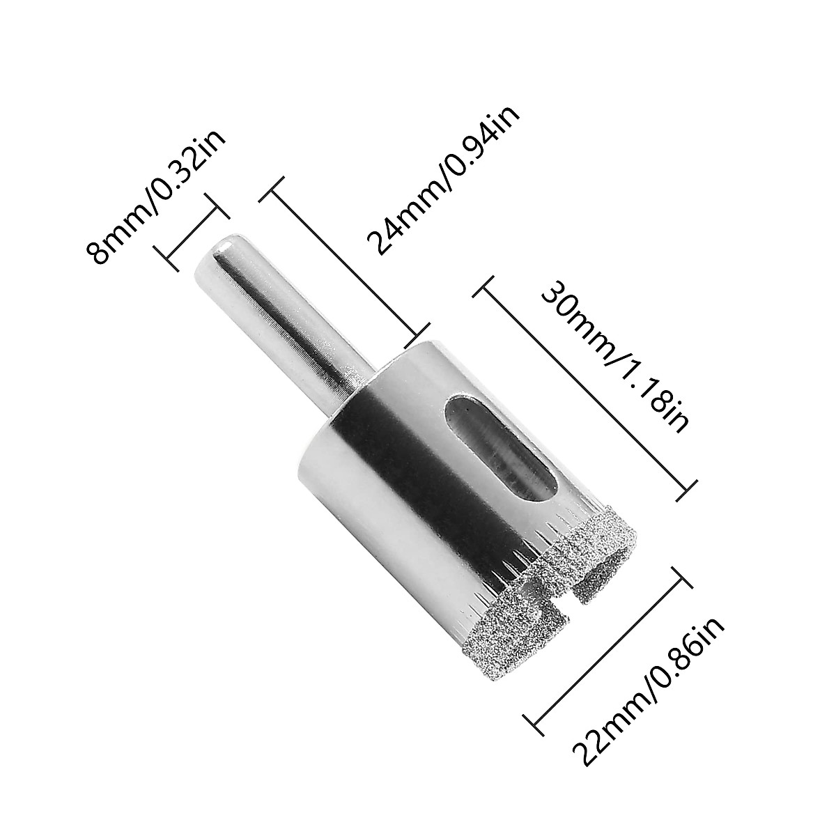 Luomorgo 2 Pcs 22mm/7/8 inch Diamond Hole Saw, 1.1 inch Cutting Depth Diamond Drill Bits for Glass Ceramic Marble Porcelain Tile Granite Quartz Gemstone