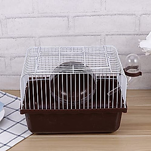 Gerbil Carrier Hamster Cage Portable Travel Rat Cage with Handle Gerbils Cages Small Animal Carry Case Pets House Habitats for Going Out Traveling (Coffee) Chinchilla Carrier