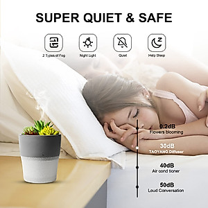 TAOYANG Portable Humidifier - Mini Cool Mist Humidifier 150ml USB Portable Air Humidifier Artificial Green Air Humidifier - Ultra Quiet & 2 Mist Modes - Cool Mist Diffuser for Desktop Office Bedroom