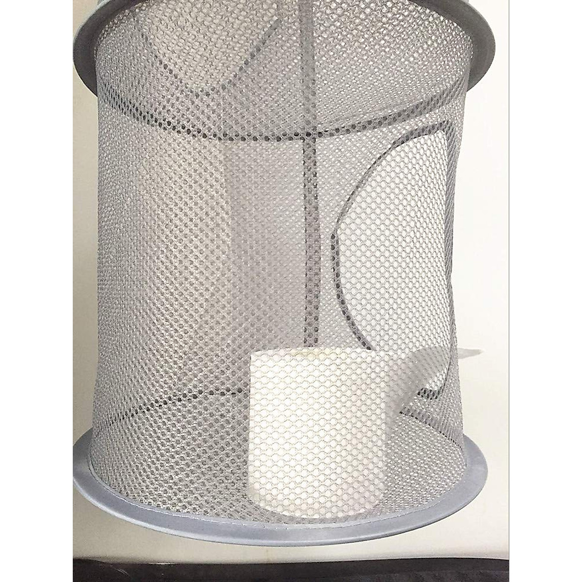 4 Tier Storage Organizer,43 1/2 x12 Inch Hanging Mesh Storage Basket with 2 Inch Screw-in Hooks,Folding Basket for Toys or Store Gloves,Shawls, Hats and Mittens, Attaches Easily to Any Rod (Grey)