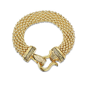 UNY Jewelry Antique Fashion Popcorn Chain Designer Brand Inspired Women Unique Christmas Gifts Bracelets (Gold)