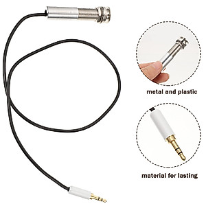 Guitar Pickup Cable Piezo Cable Endpin Output Jack Guitar Adapter Stereo Instrument Cable 600mm (Black)