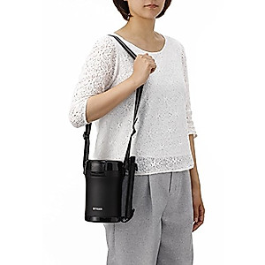 Tiger LWU-A172-KM Tiger Thermos Bottle, Insulated Lunch Box, Stainless Steel, Rice Bowl, Approx. 3 Cups, Black