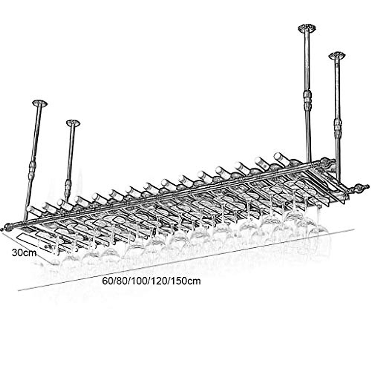 Assembly Wine Rack Wine Rack Creative Simplicity Wall Hanging Wine Cabinet Creative Simplicity Wall Shelf Wrought Iron Wood Bar Restaurant Wine Lattice Home Wine Rack J1030, PIBM, Bronze, 100 * 30c