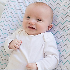 Baby Changing Pad Covers - 2 Pack - for Boys Girls Neutral - Soft Jersey Knit Cotton (Blue/Grey) Baby Changing Table Cover by Ziggy Baby