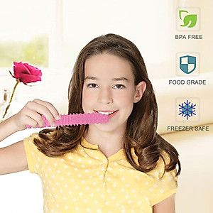 Sensory Chew Toys for Autistic Children, 4 Pack Silicone Chew Tube Teething Sticks Toys for Autism, ADHD, SPD, Chewies with Special Needs, Oral Motor Chewy Tool for Sensory Kids Chewer.