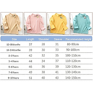 Boys Girls Thermal T-Shirt Half Collar Underwear 2-Pack Basic Soft Tops Unisex Warm Undershirts Tees Black+White 9-10Years