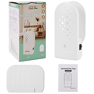 Lulu Home Indoor Flying Insect Trap, Plug-in Bug Light Catcher with 5 Reversible Sticky Pads, 365nm Wavelength Attracting Mosquitos, Moths, Fruit Flies, Gnats and More for Home & Office