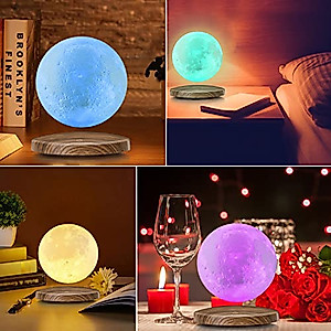GDREAMT Levitating Moon Lamp, 18 Colors Floating and Spinning 3D Printing Moon Night Light with Magnetic Base & Remote Control LED Night Lamp Gift for Baby Girls Boys Birthday Christmas